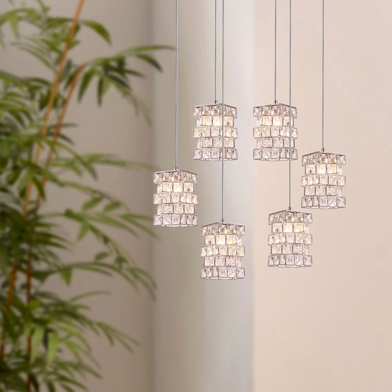 Mercer41 Tidwell 6-Light Cluster Square Pendant | Wayfair