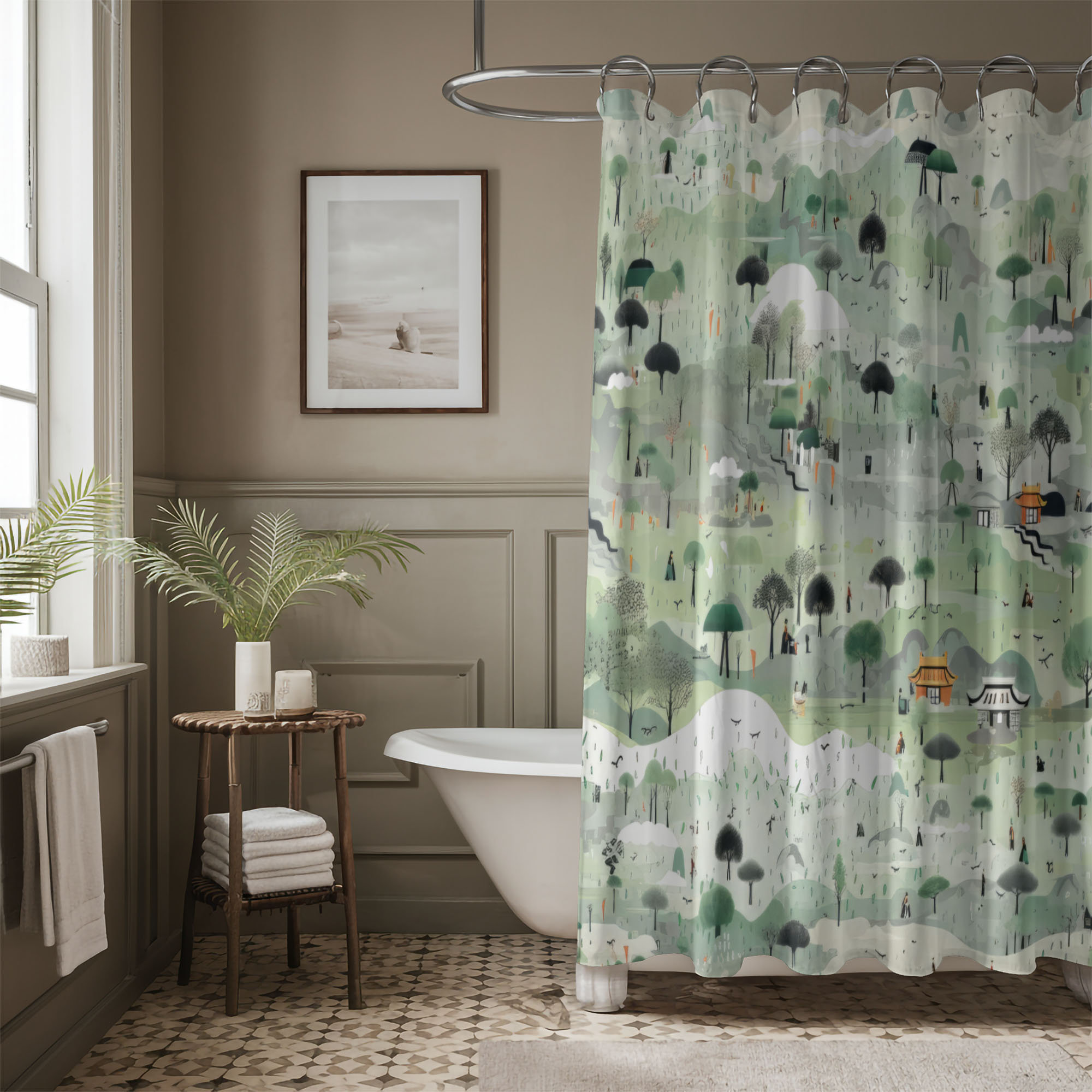 Latitude Run® Emerald Showers - Premium Shower Curtain | Wayfair