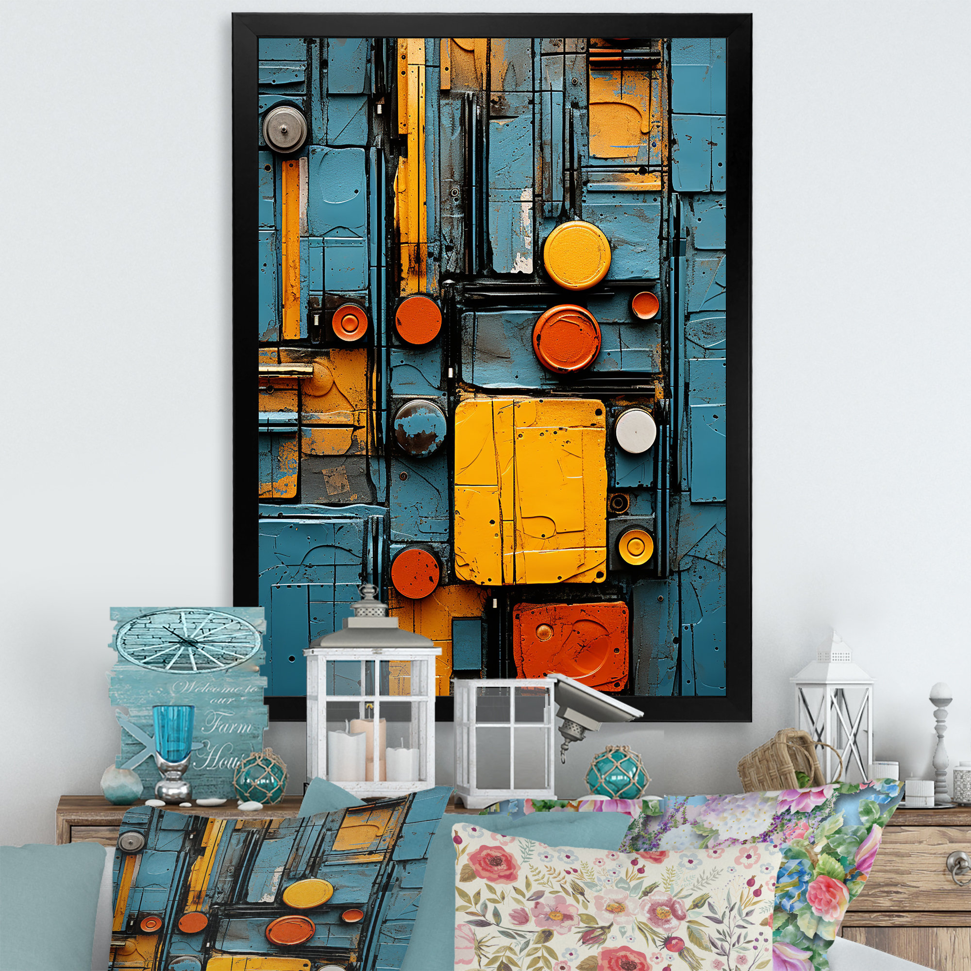 Orren Ellis Blue Ndebele Tribal Patterns | Wayfair