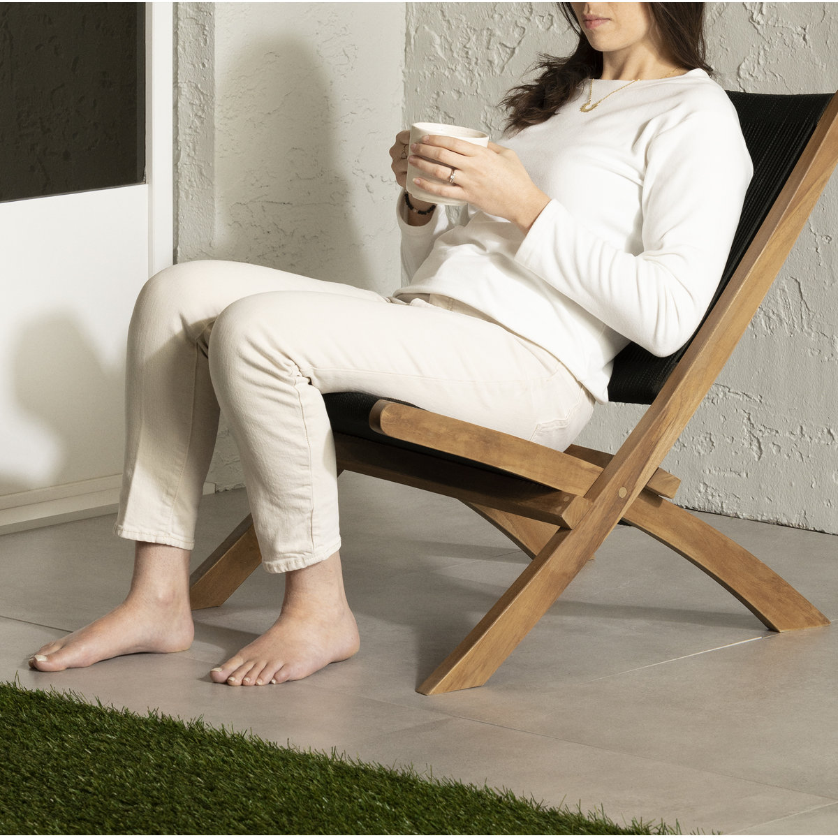 South Shore Agave Teak Outdoor Armless Lounge Chair & Reviews - Wayfair ...