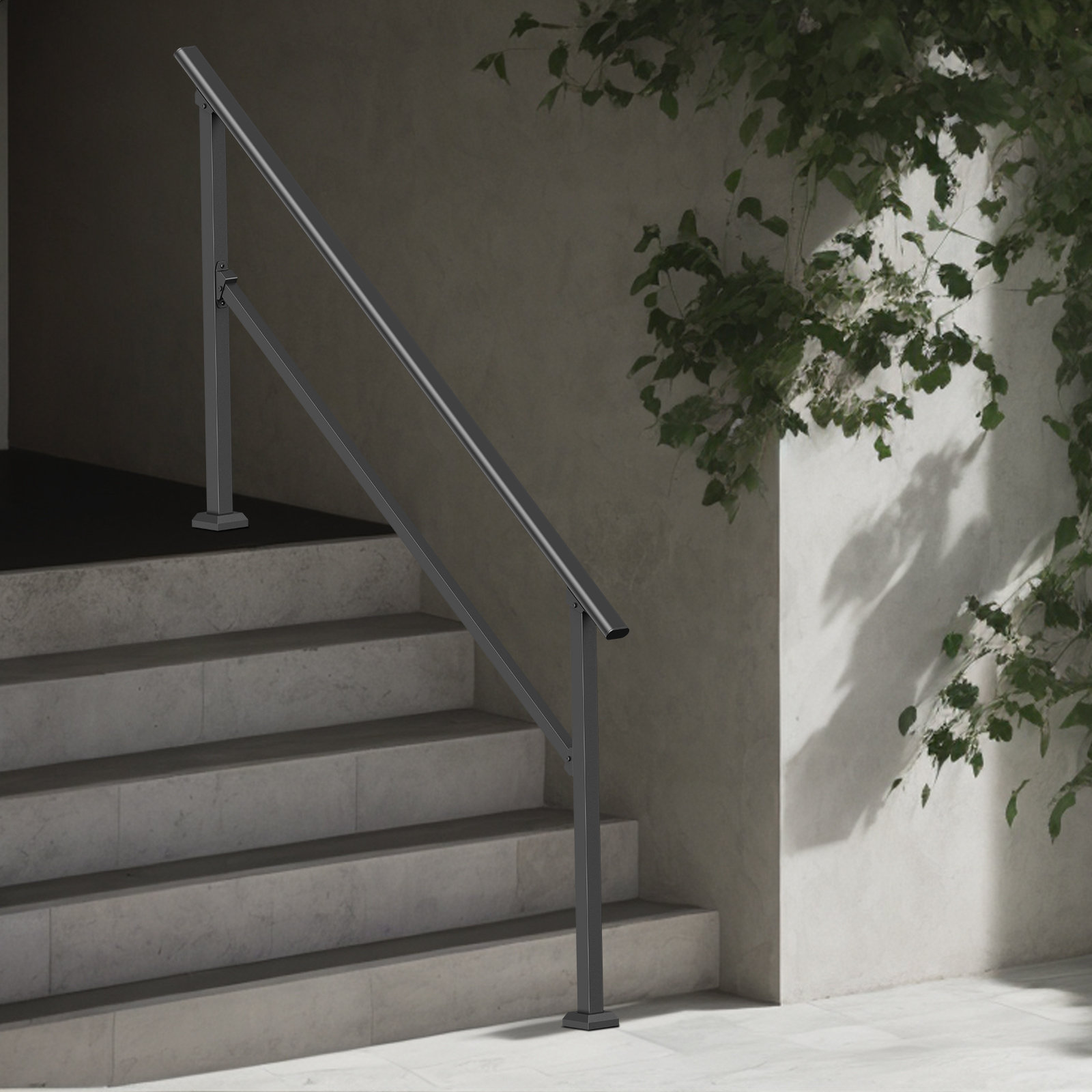 VEVOR 5-6 Handrails for Outdoor for Seniors Porch Deck Black Square ...