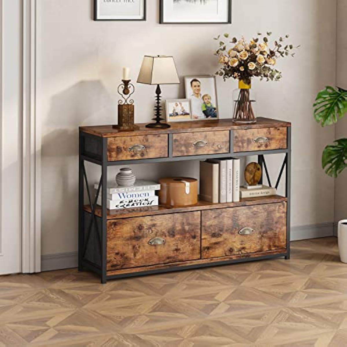 17 Stories 3-Tier Entryway Table Console Table, Dresser TV Stand For ...