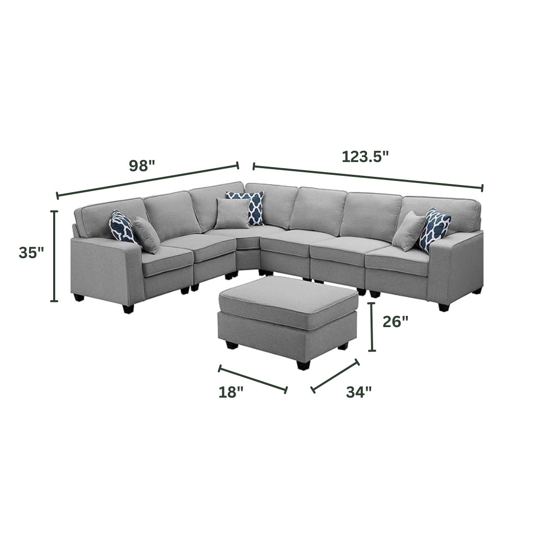 Latitude Run® Penthia 7 Piece Modular Sectional Sofa with Ottoman | Wayfair