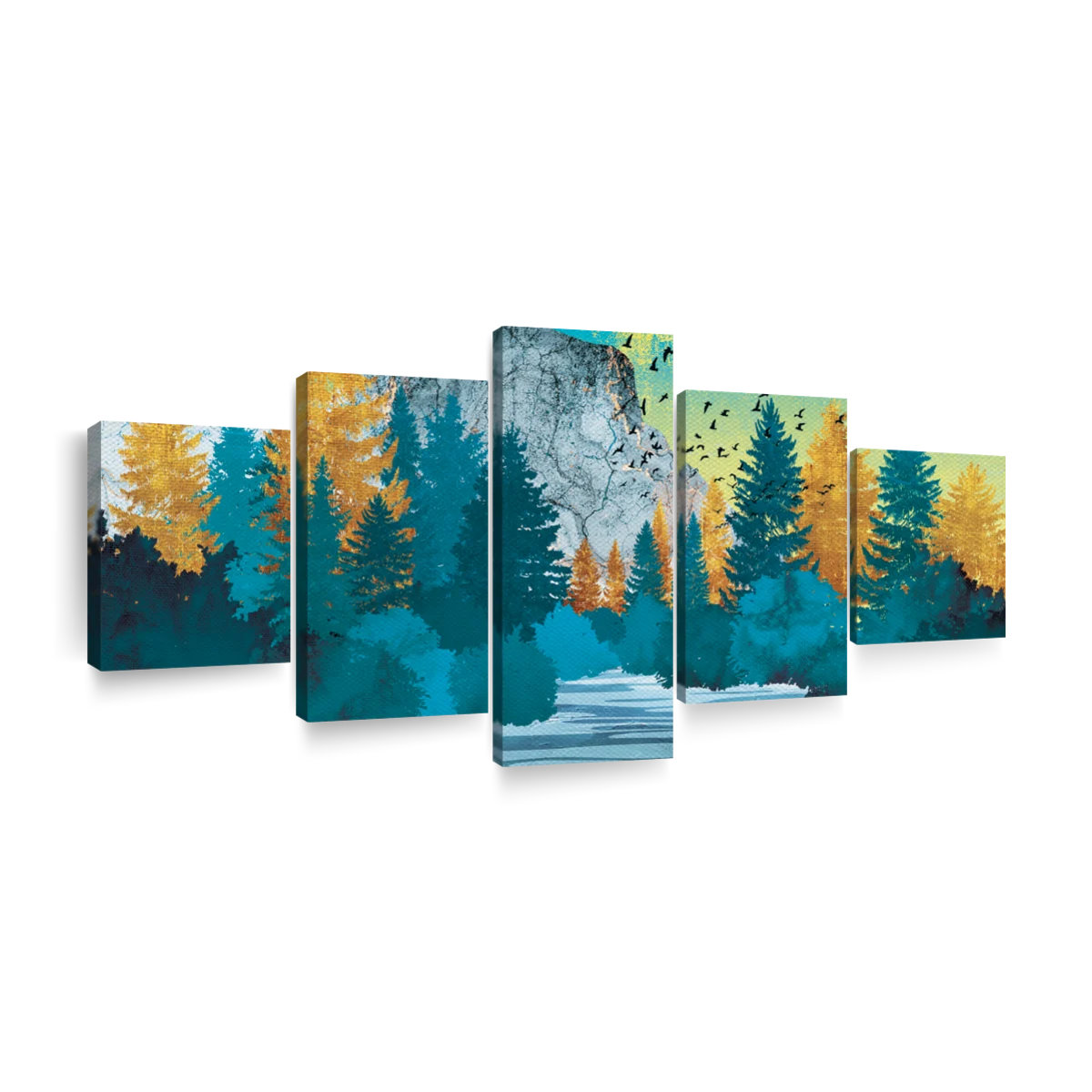 Millwood Pines Lakeside Mountains Pine Forest Landscape Multi Piece ...