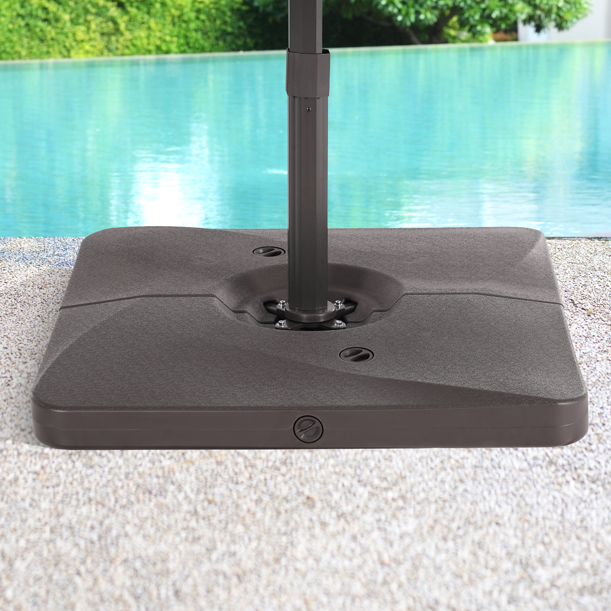 Canora Grey Fillable Patio Offset Cantilever Umbrella Base Water/Sand ...