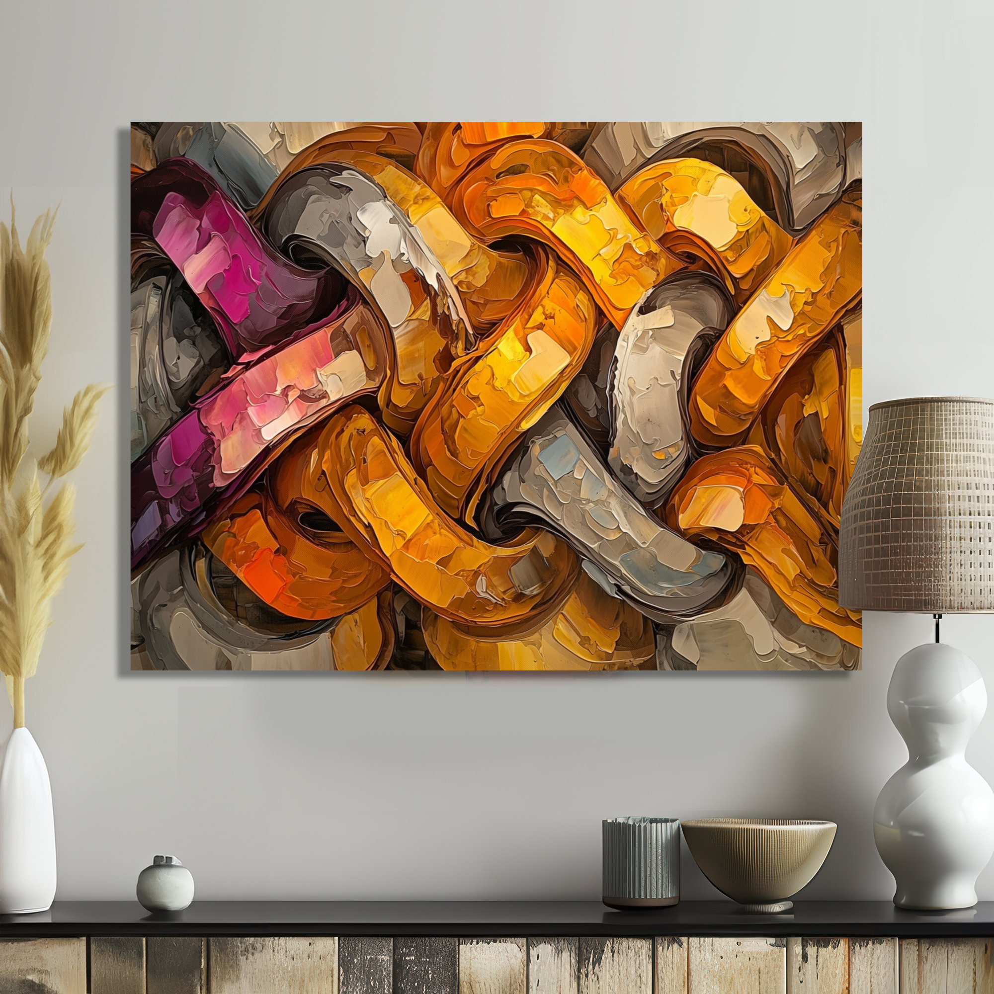 Ivy Bronx Livesay Coper And Metal Prismatic Maze III - Abstract ...