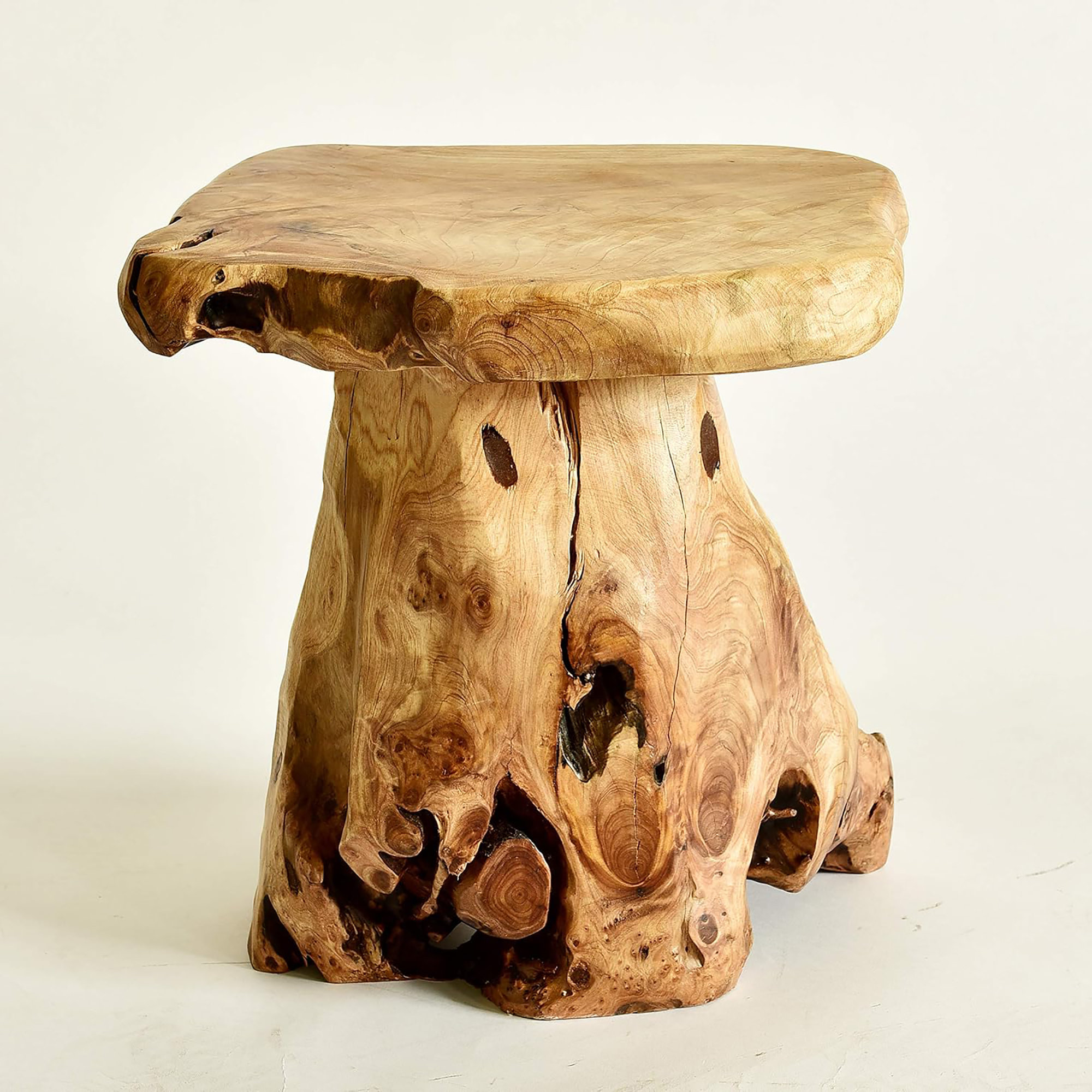 Corrigan Studio 14" Tall Multi-functional Tree Stump Stool, Live Edge ...