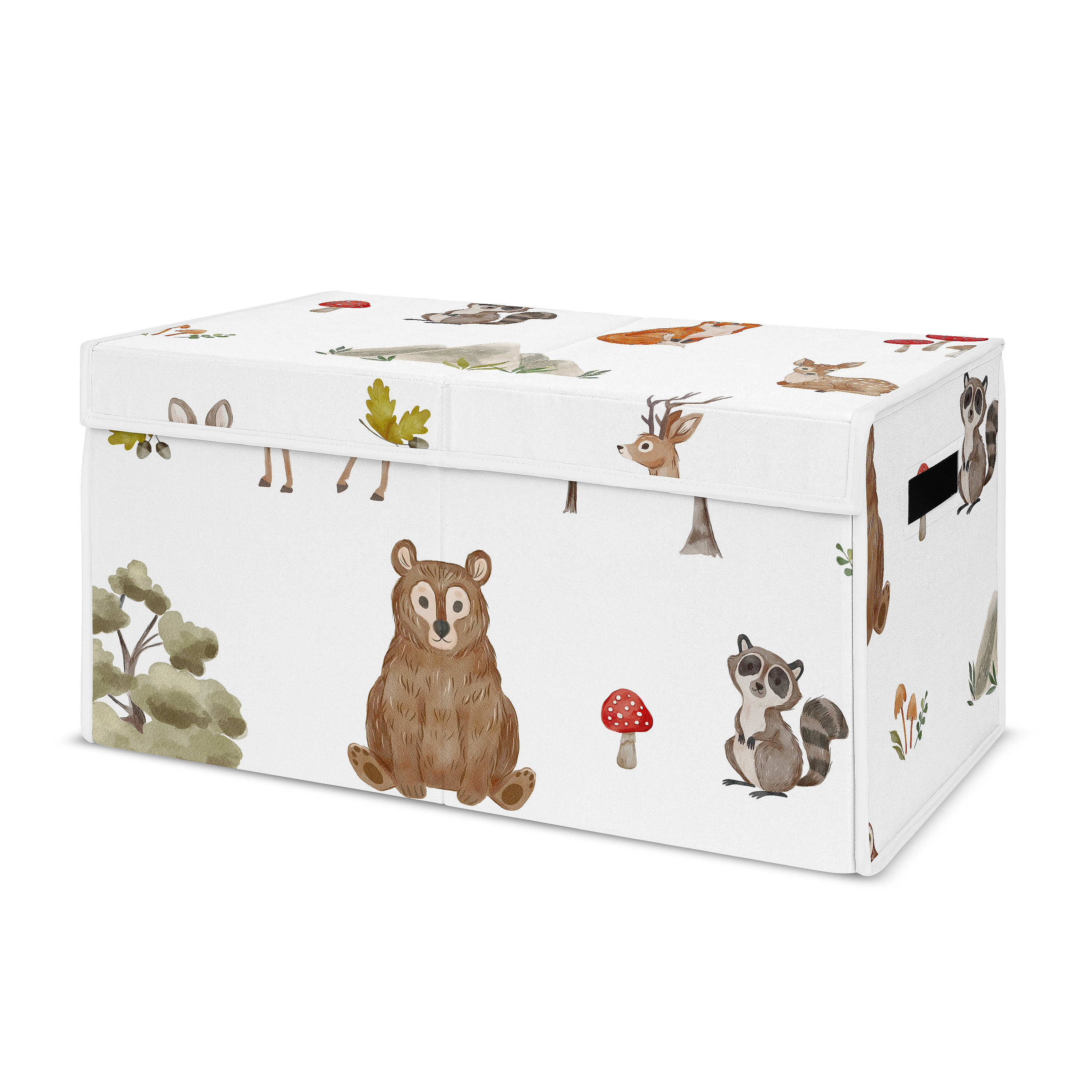 Sweet Jojo Designs Watercolor Woodland Forest Animals Fabric Storage ...