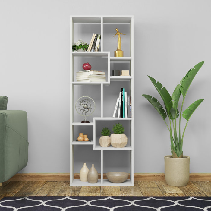 Ebern Designs Drancy Geometric Bookcase | Wayfair