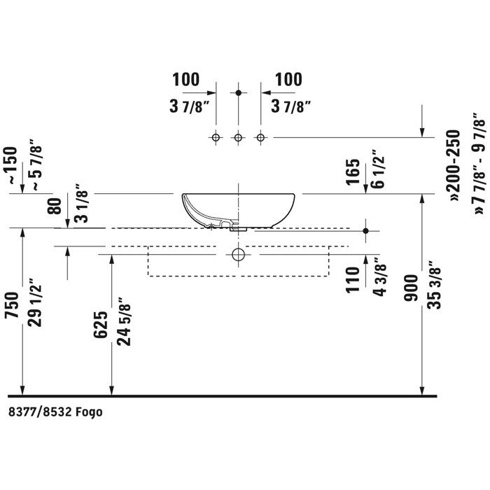 Duravit Foster Ceramic Oval Vessel Bathroom Sink with Overflow ...
