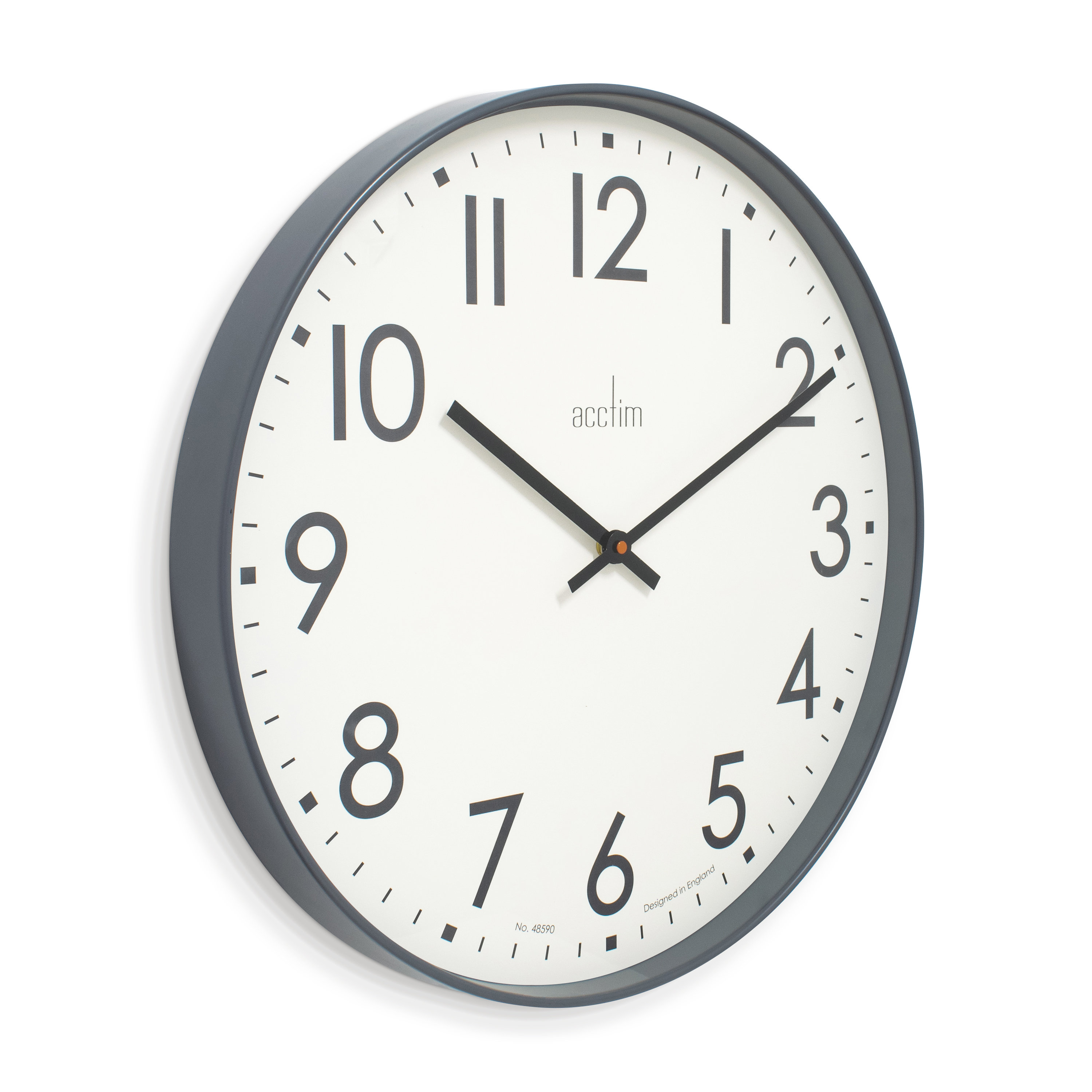 Acctim Ashridge Large Wall Clock Quartz Contemporary Statement Dark ...
