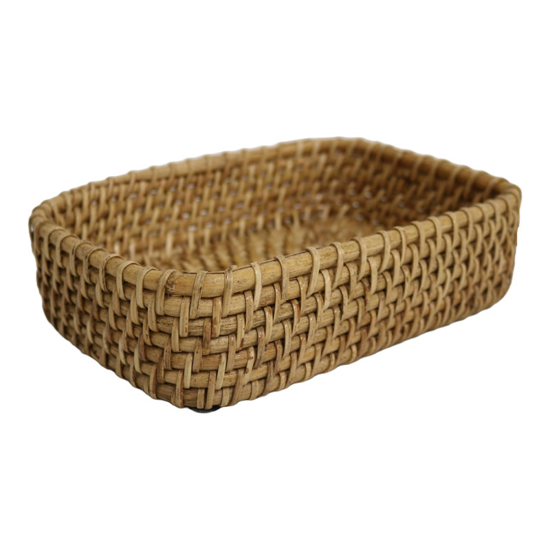 Bay Isle Home™ Home&Manor 9" Rattan Deep Basket | Wayfair