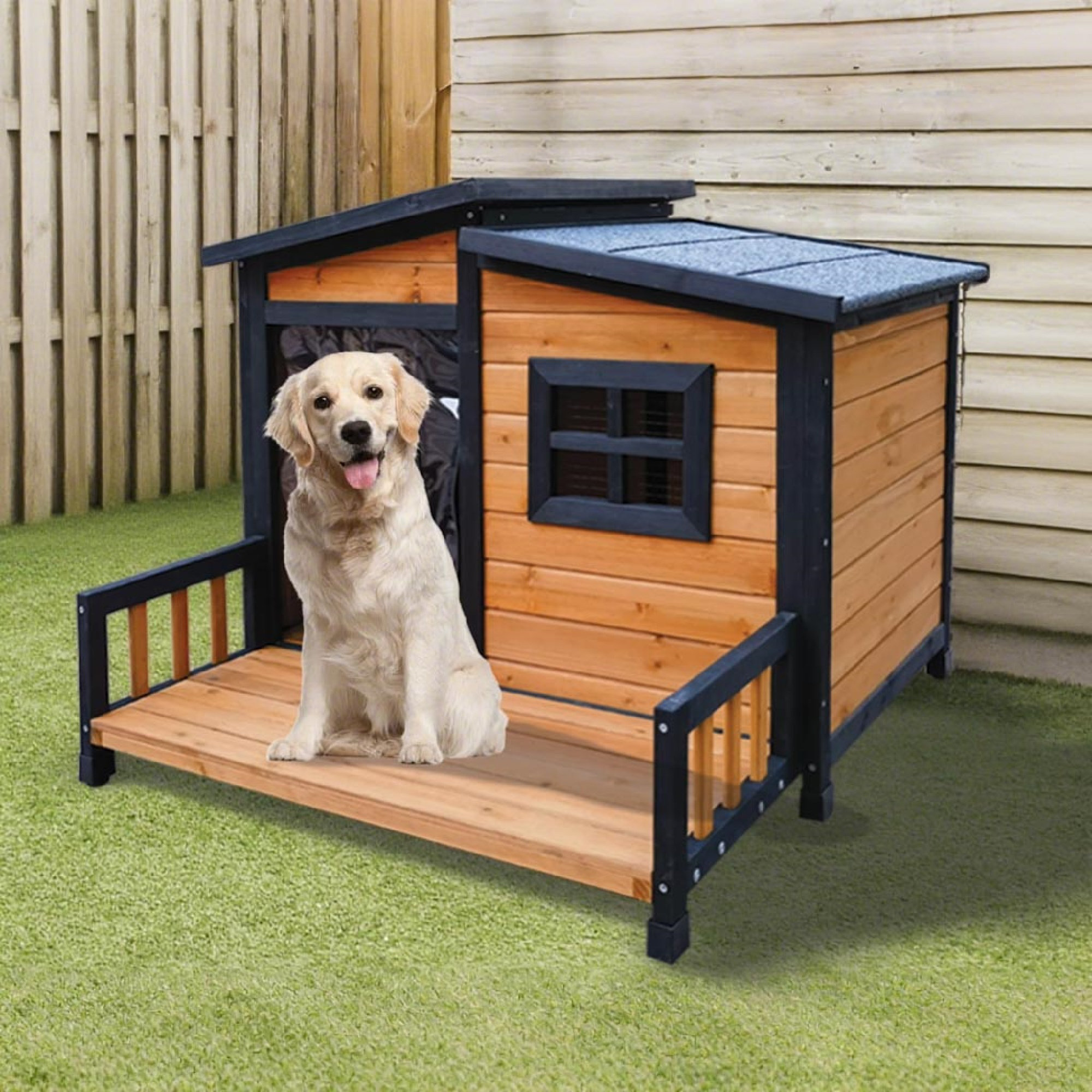 Archie & Oscar™ 39.3 Inch Indoor Outdoor Nan With Insulated Weatherproof Design, Wooden Elevated ...