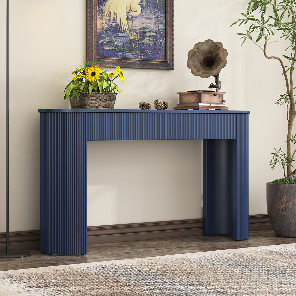GUCHENG Sophisticated Console Table with Stylish Storage and Graceful ...