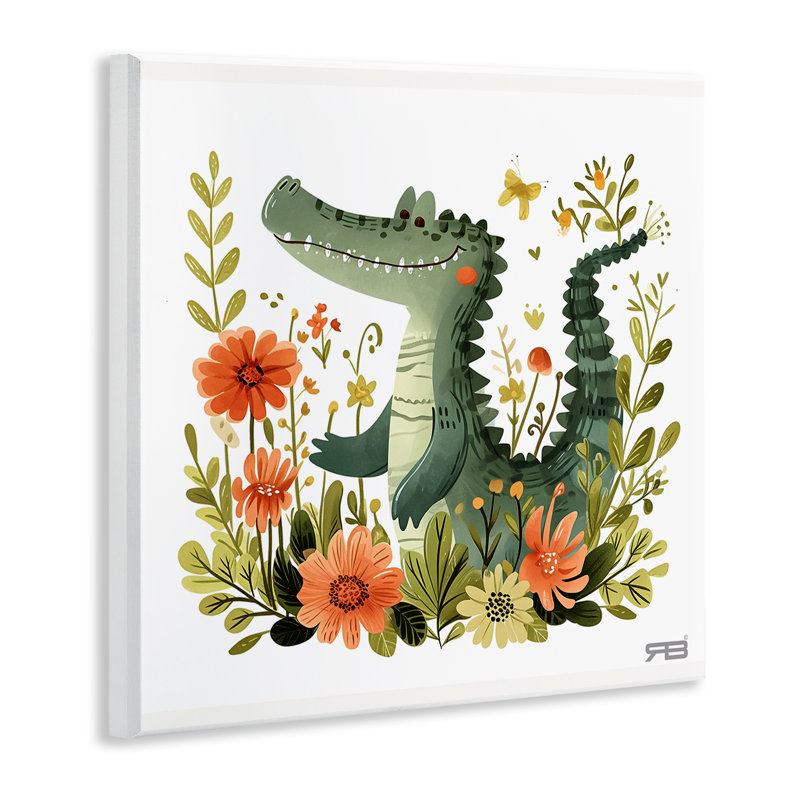 Ophelia & Co. Floral Happy Alligator Wall Plaque Art by Roozbeh ...