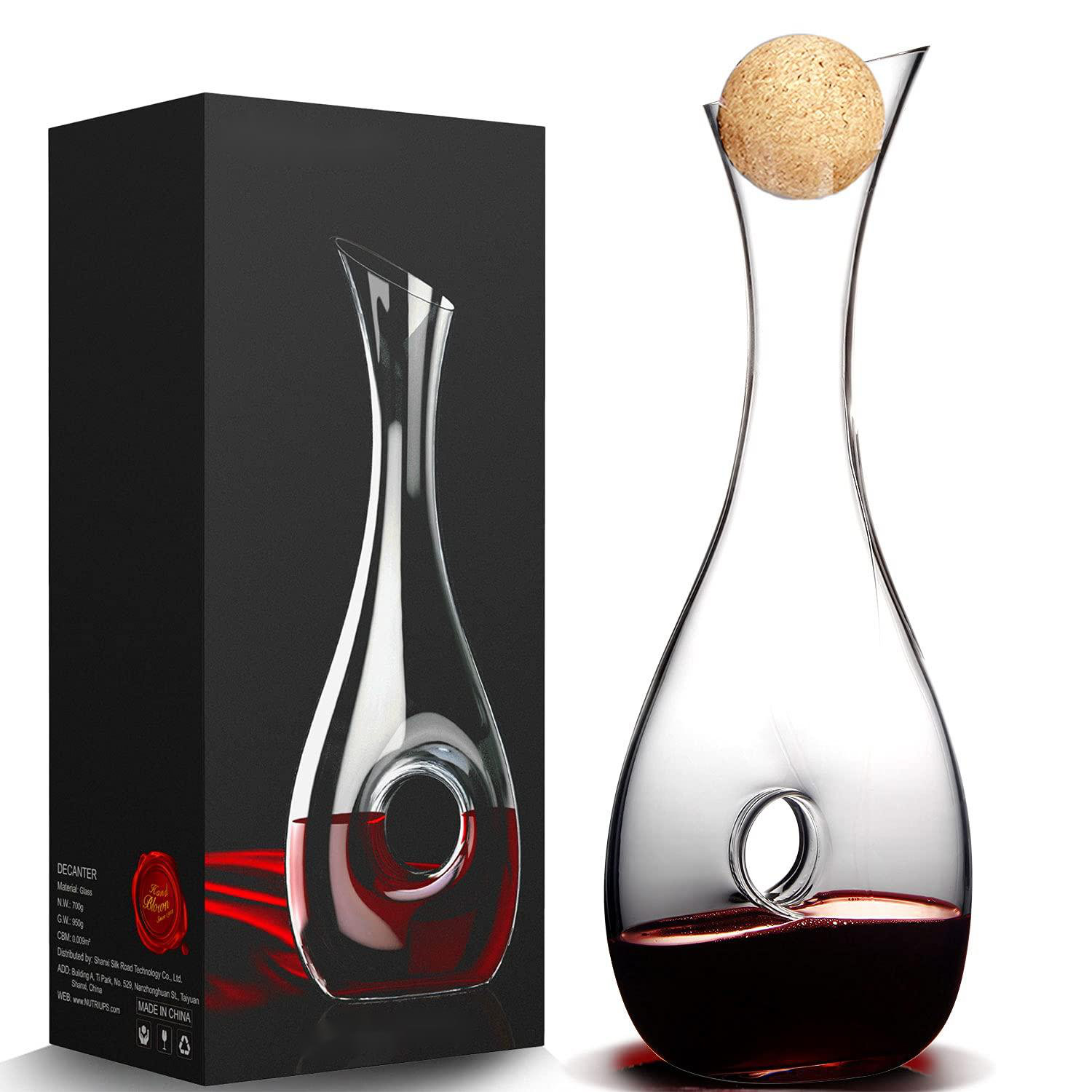 Brayden Studio® Wine Decanter With Stopper Hand Blown Wine Aerating ...