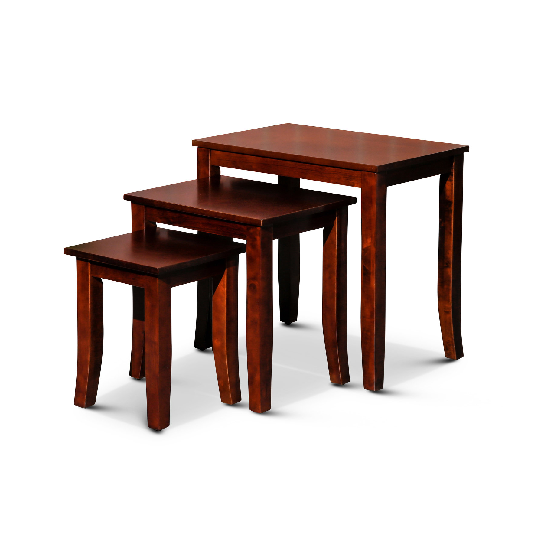 Latitude Run® Cherry 3 Nesting Table - Space Saving Tables For Showcase ...