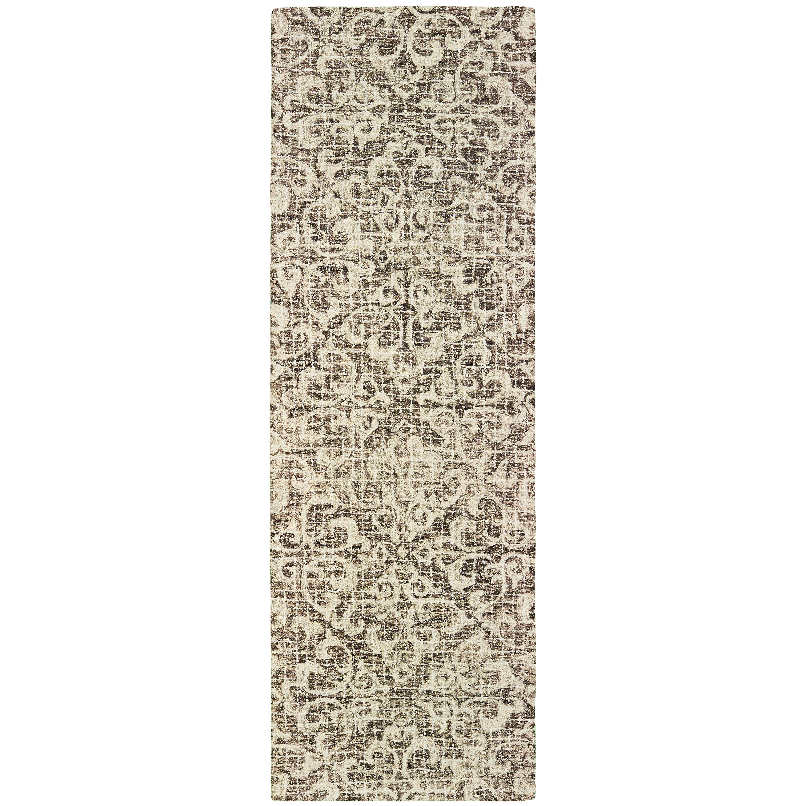 One Allium Way Miah Floral Handmade Tufted Wool Brown/Ivory Area Rug ...