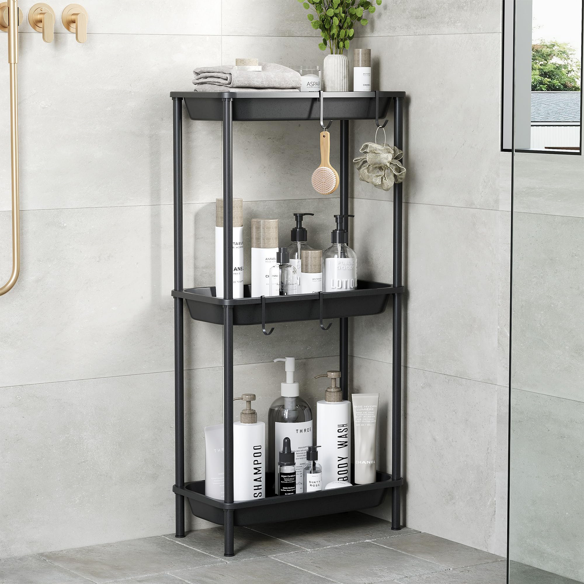 Latitude Run® Rustproof 3 Tier Floor Standing Shower Caddy Organizer ...