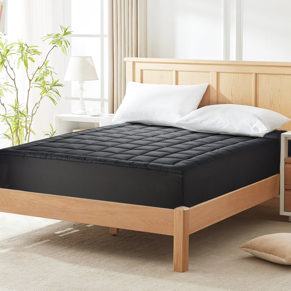 Alwyn Home Crotty 350g Filled Checkerboard Pattern Mattress Topper ...