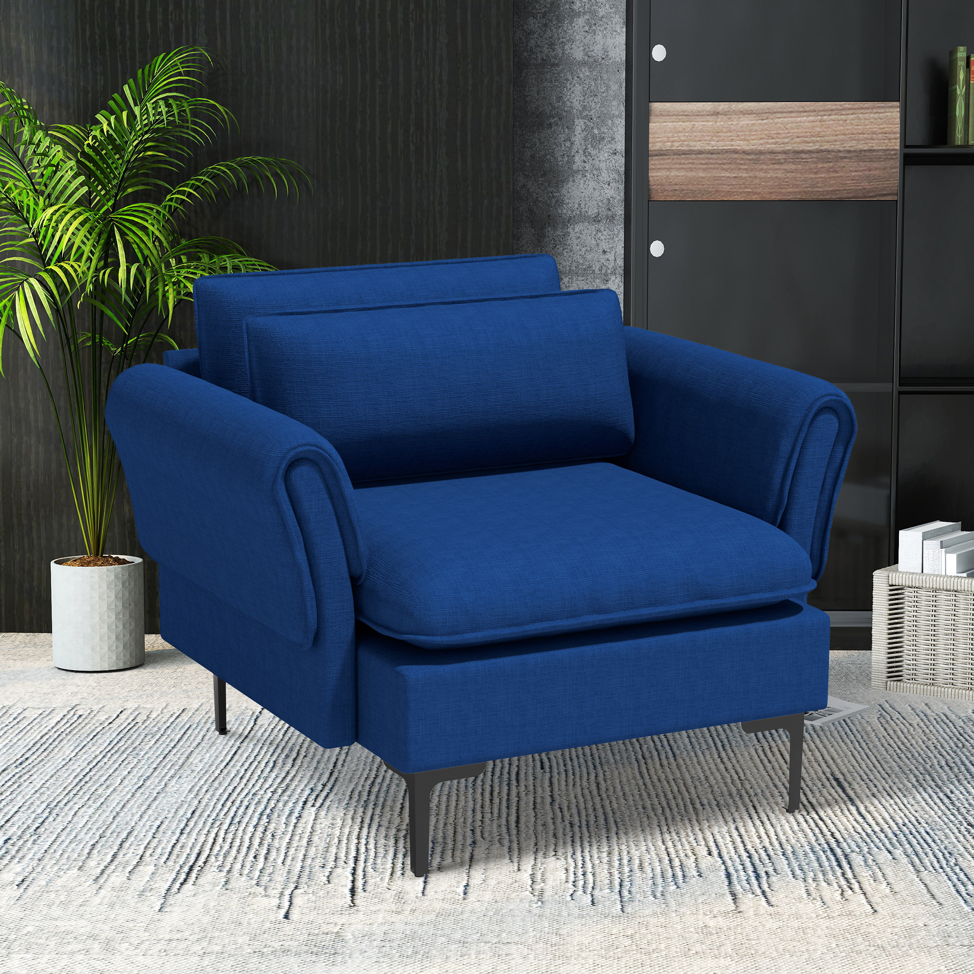 Ivy Bronx 33.1'' Wide Comfy Deep Single Seat Sofa Upholstered Reading ...