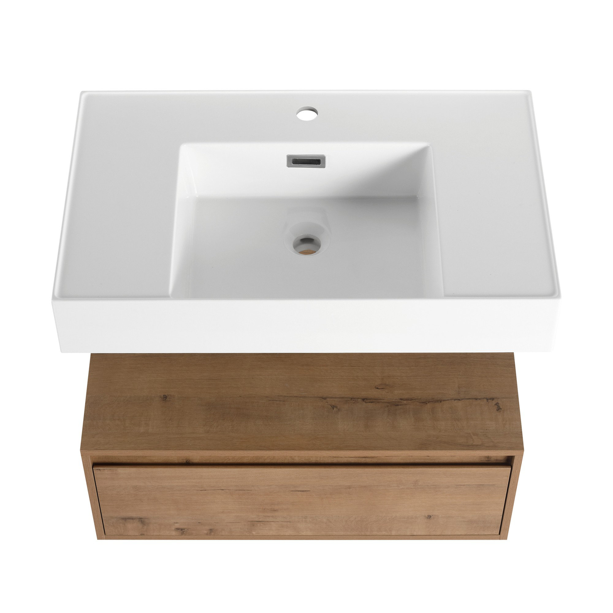 Union Rustic 30" Bathroom Vanity with Resin Sink and Soft-Close Drawers ...