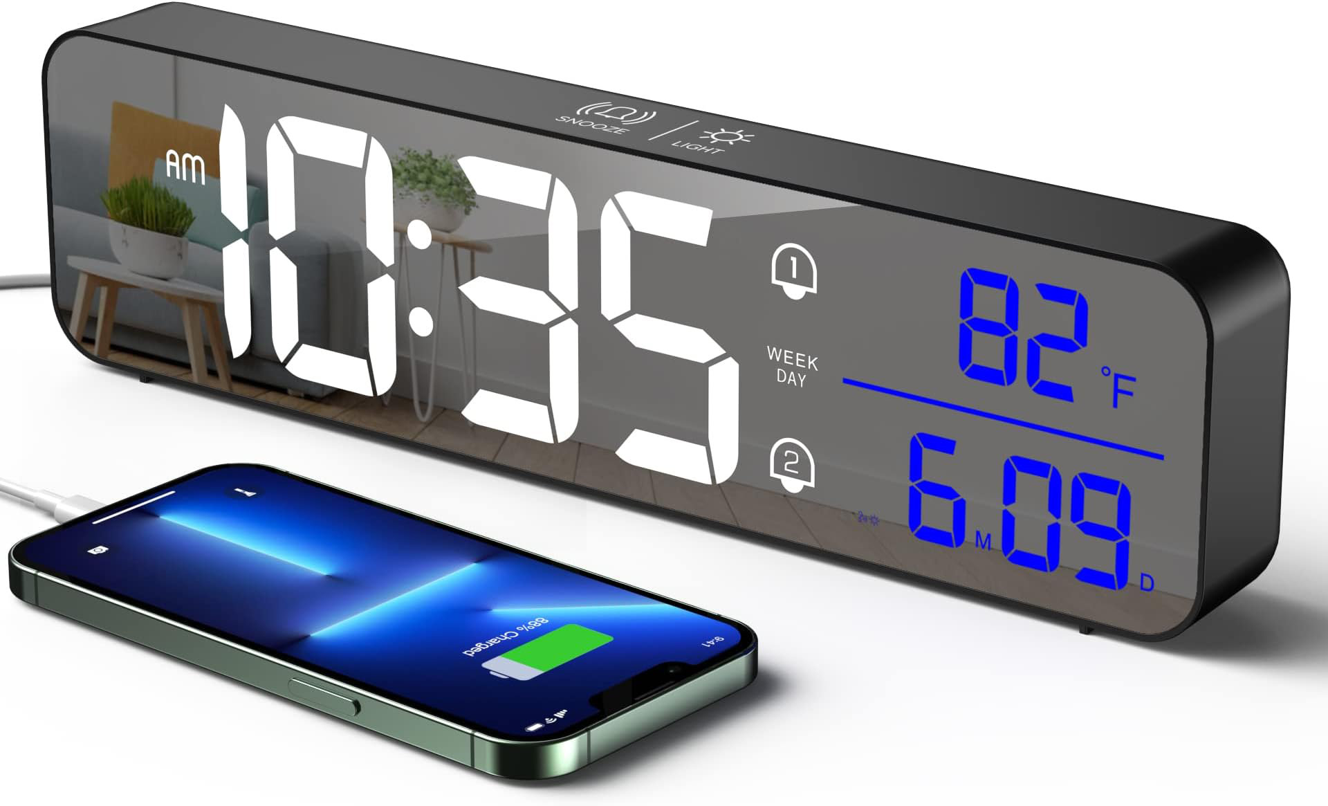 Static Poster Digital Large Display Alarm Clock For Living Room Office ...