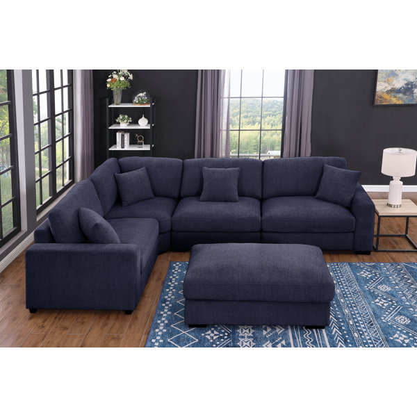 Ebern Designs Modular 5 Seats Cloud Sofa Comfy Corner Couch With ...