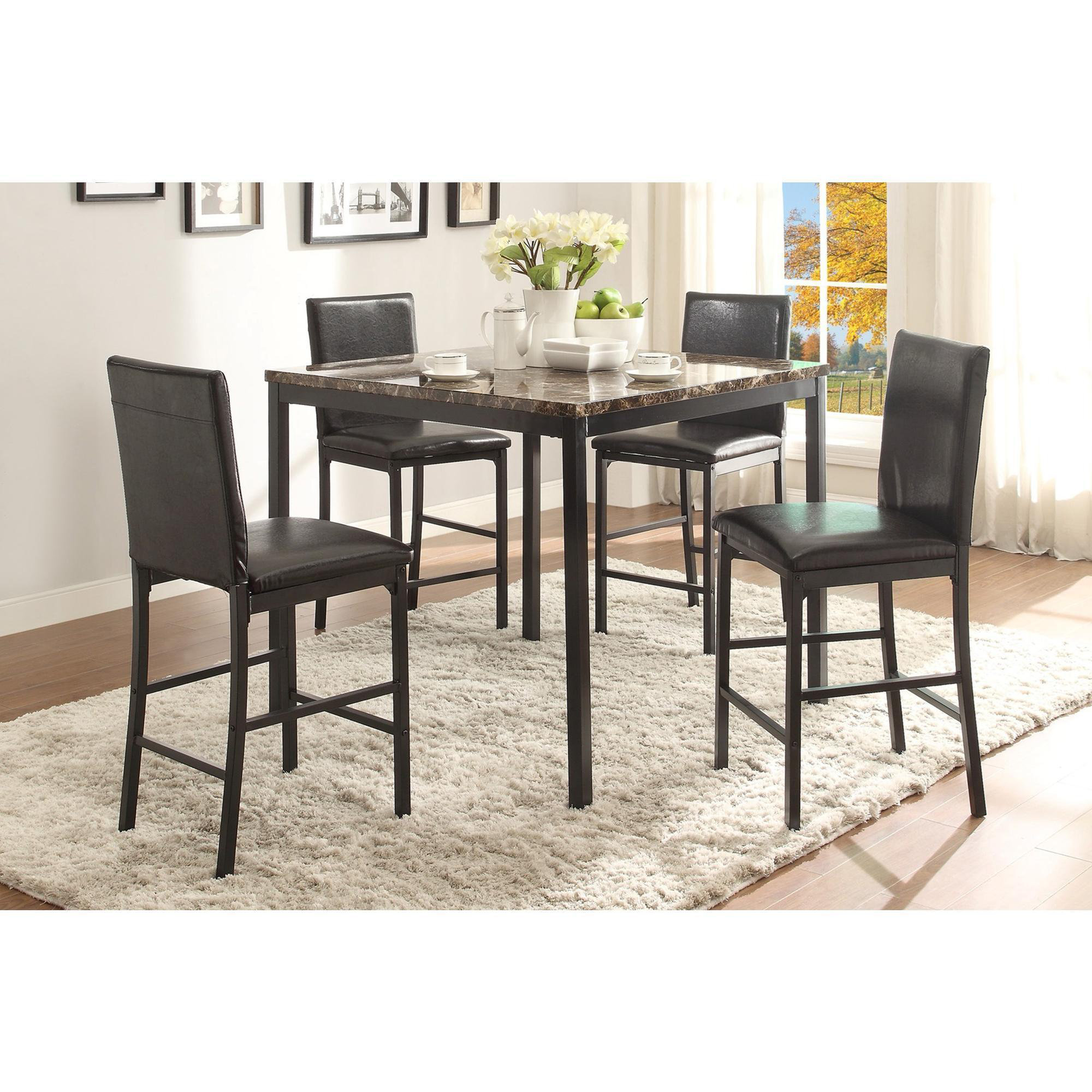 Latitude Run® Transitional Dining Set 5pc Tabletop and 4x Counter ...