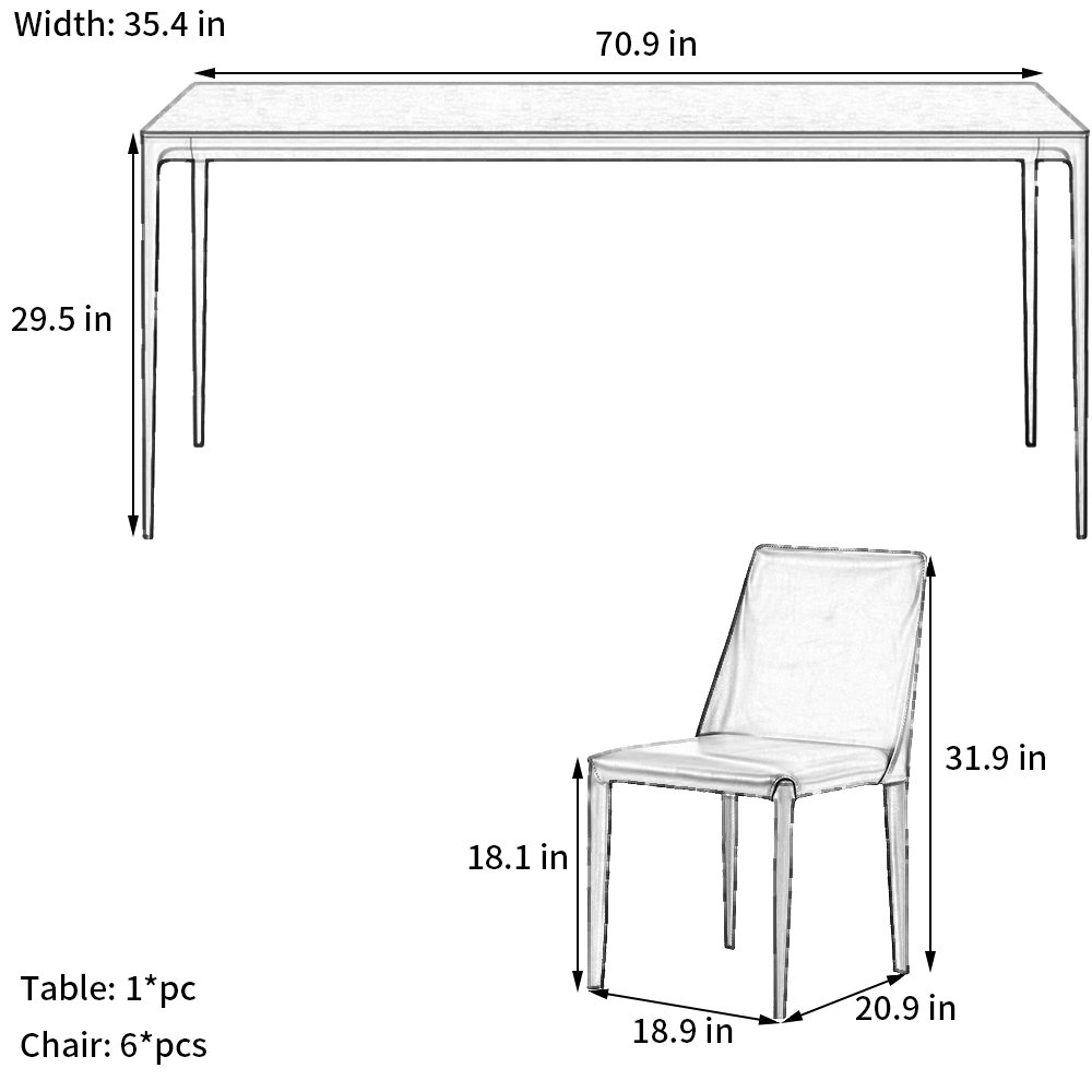 LJIA home Rectangular Minimalist Slate Dining Set | Wayfair