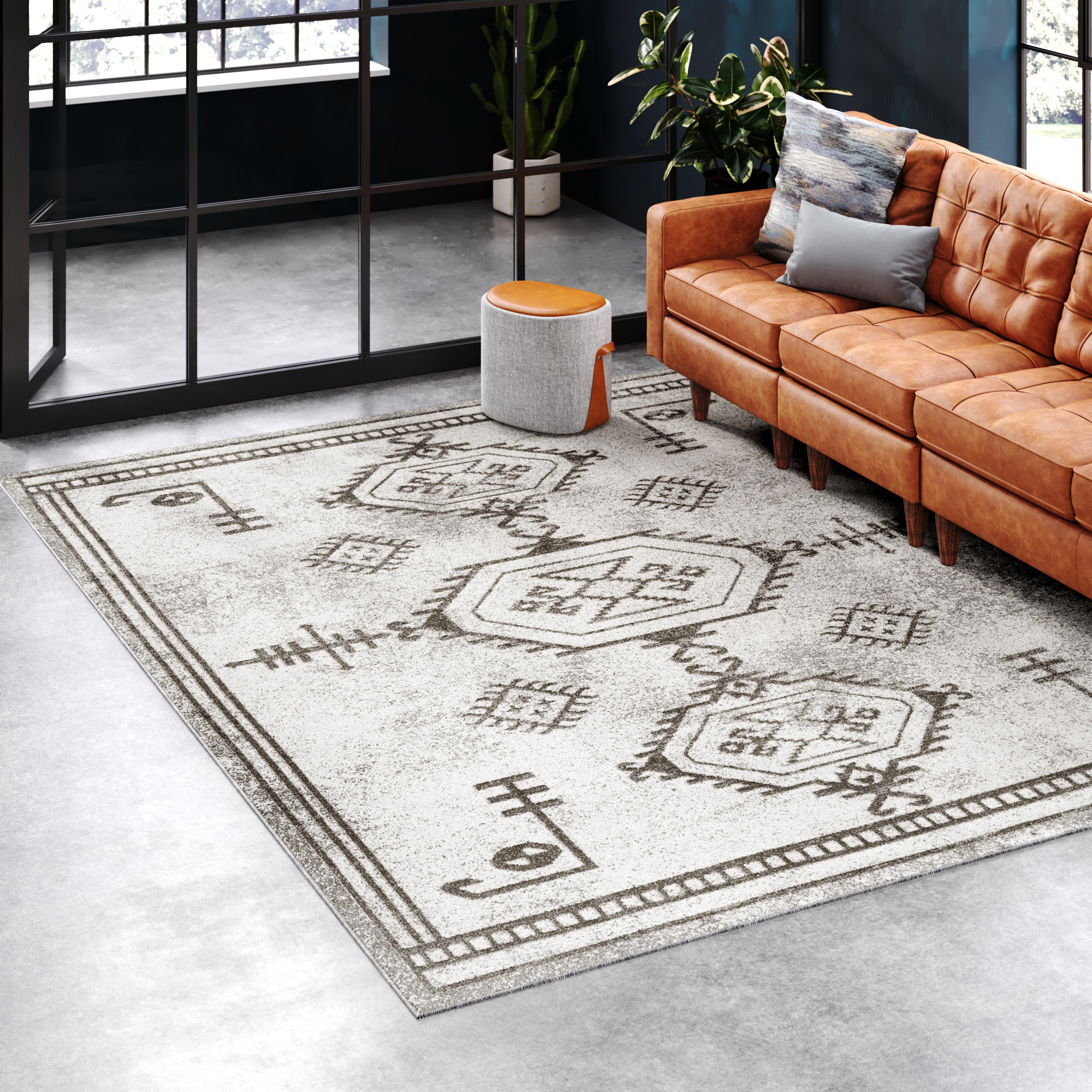 Steelside™ Kyleigh Southwestern Machine Washable Area Rug for Living ...
