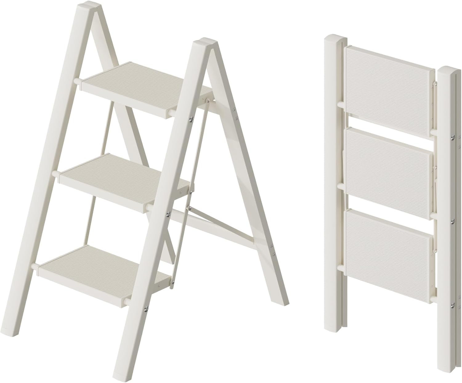 Latitude Run® Lightweight 3-Step Folding Ladder With Anti-Slip Wide ...