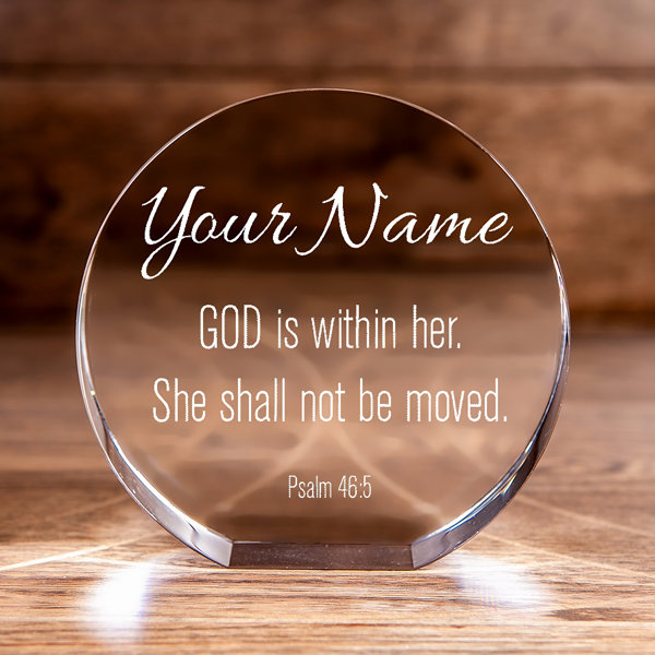 Trinx Jessuly Personalized Psalm 46:5 Crystal Paperweight - Elegantly ...