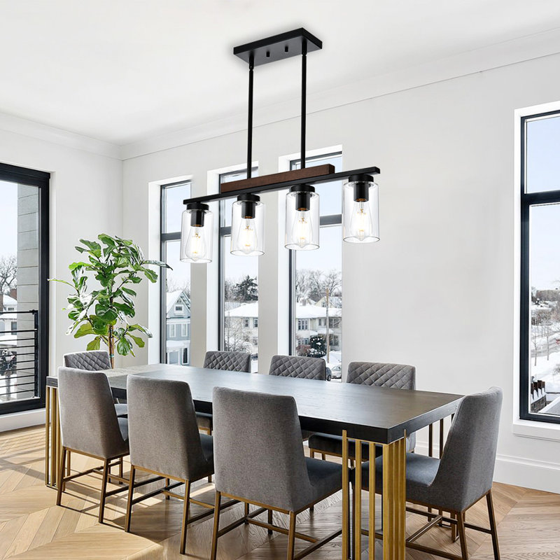 Gracie Oaks Polett 4 - Light Matte Black Chandelier Pendant | Wayfair