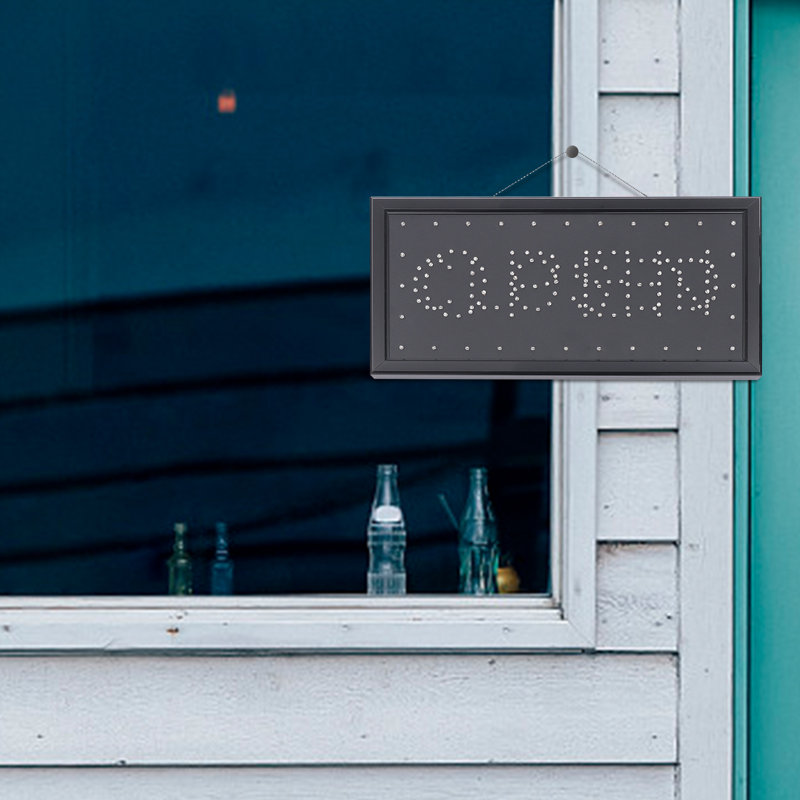 Trinx 10" LED Neon Style 'Open/Closed' Wall Sign | Wayfair