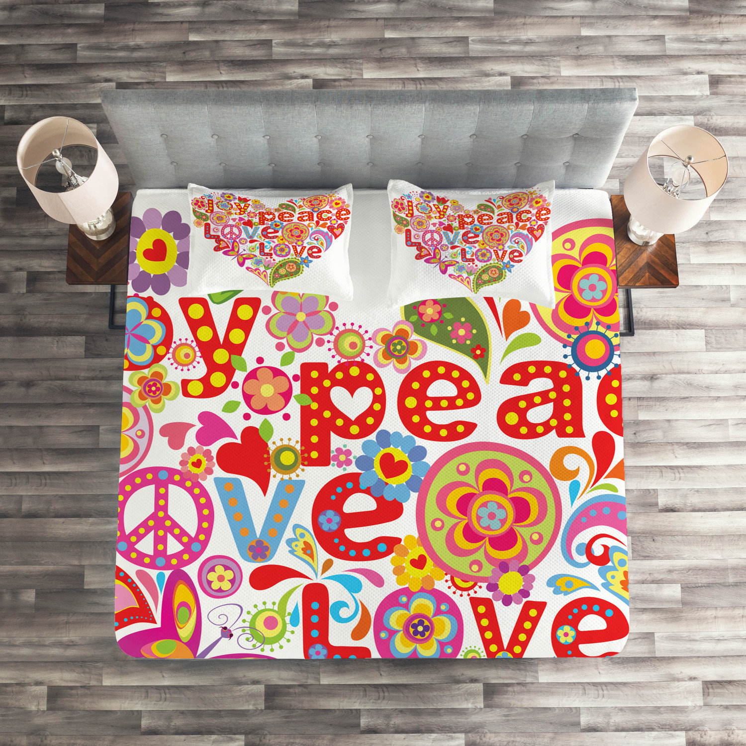 Ambesonne Groovy Red Microfiber Farmhouse/Country Coverlet / Bedspread ...