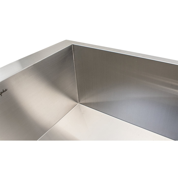Alpha International 21'' L Single Bowl Stainless Steel Kitchen Sink ...