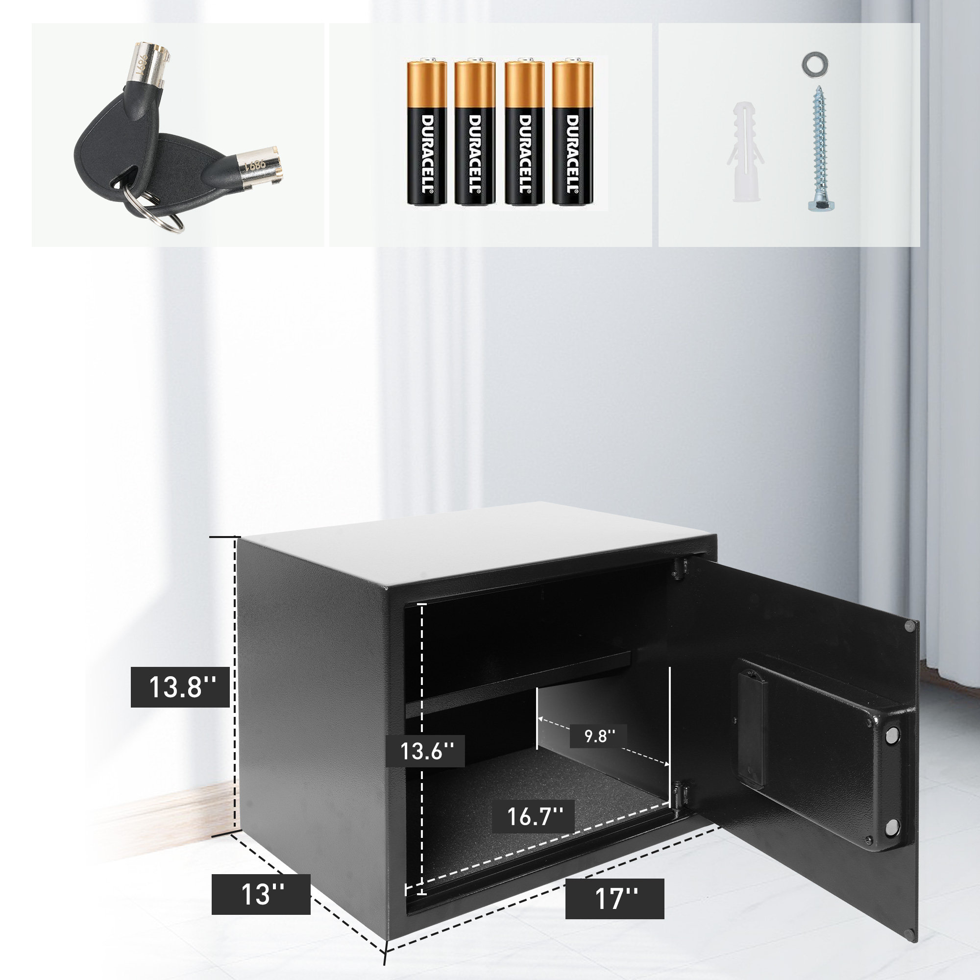 ACEM Safe Box with Dual Warning Alarm and LED Light | Wayfair