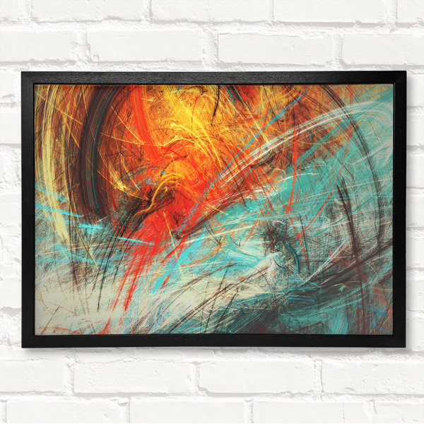 Metro Lane Fire And Ice Explosion - Closed Corner Frame Print on Wood ...
