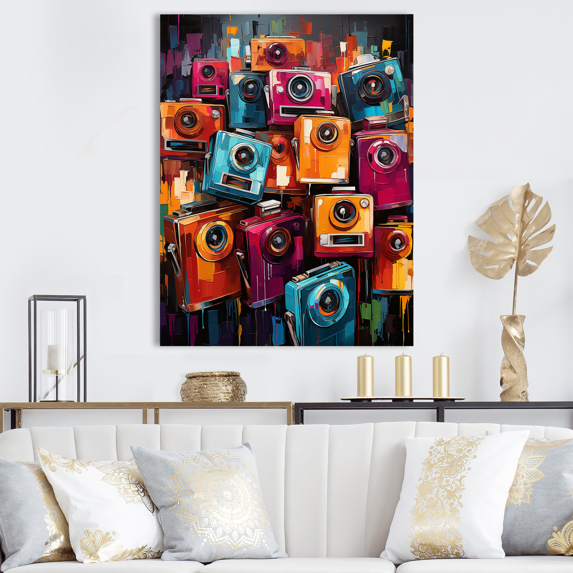 Design Art Popart Colorful Cameras - Abstract Wall Art Prints_105741 ...