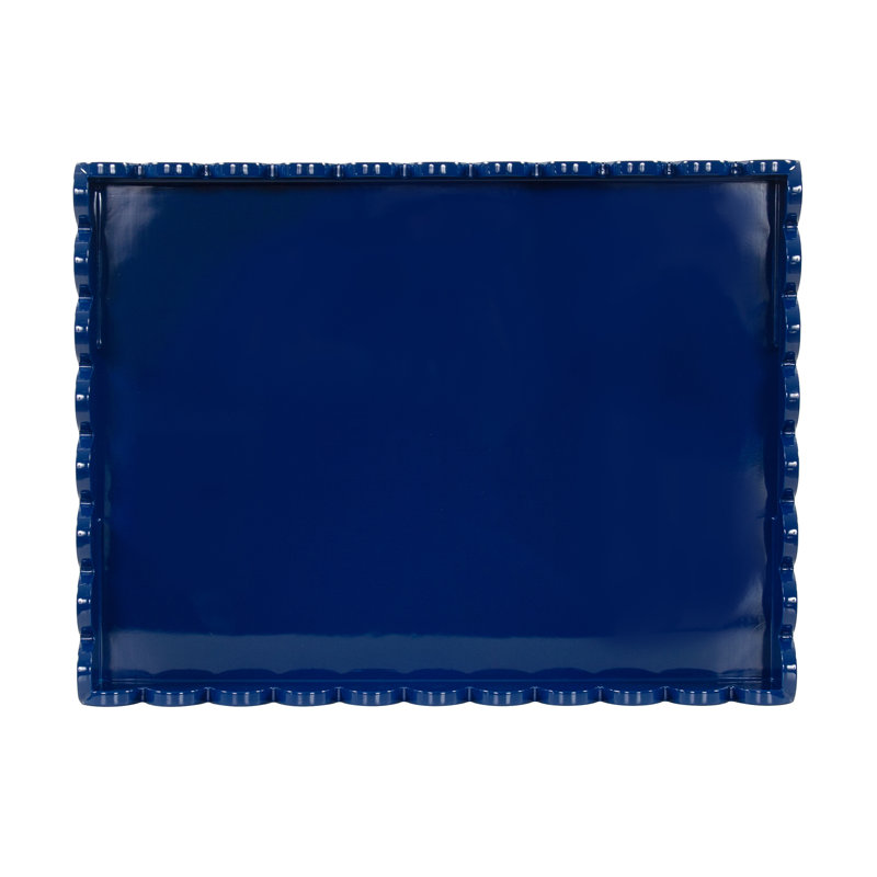 Birch Lane™ Hindley Hand-Crafted Rectangular Scalloped Wood Tray ...