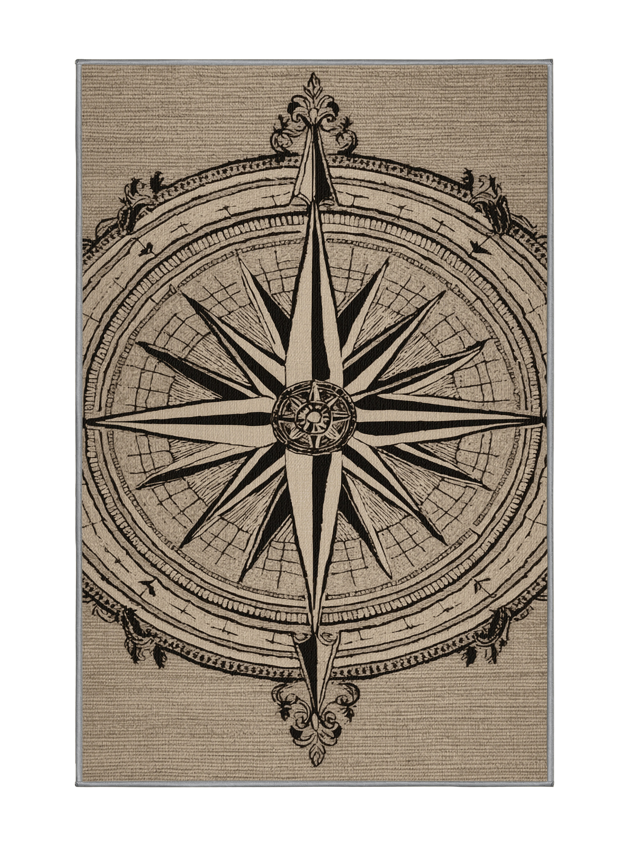 Longshore Tides Washable Grand Compass Rose Coastal Area Rug | Wayfair