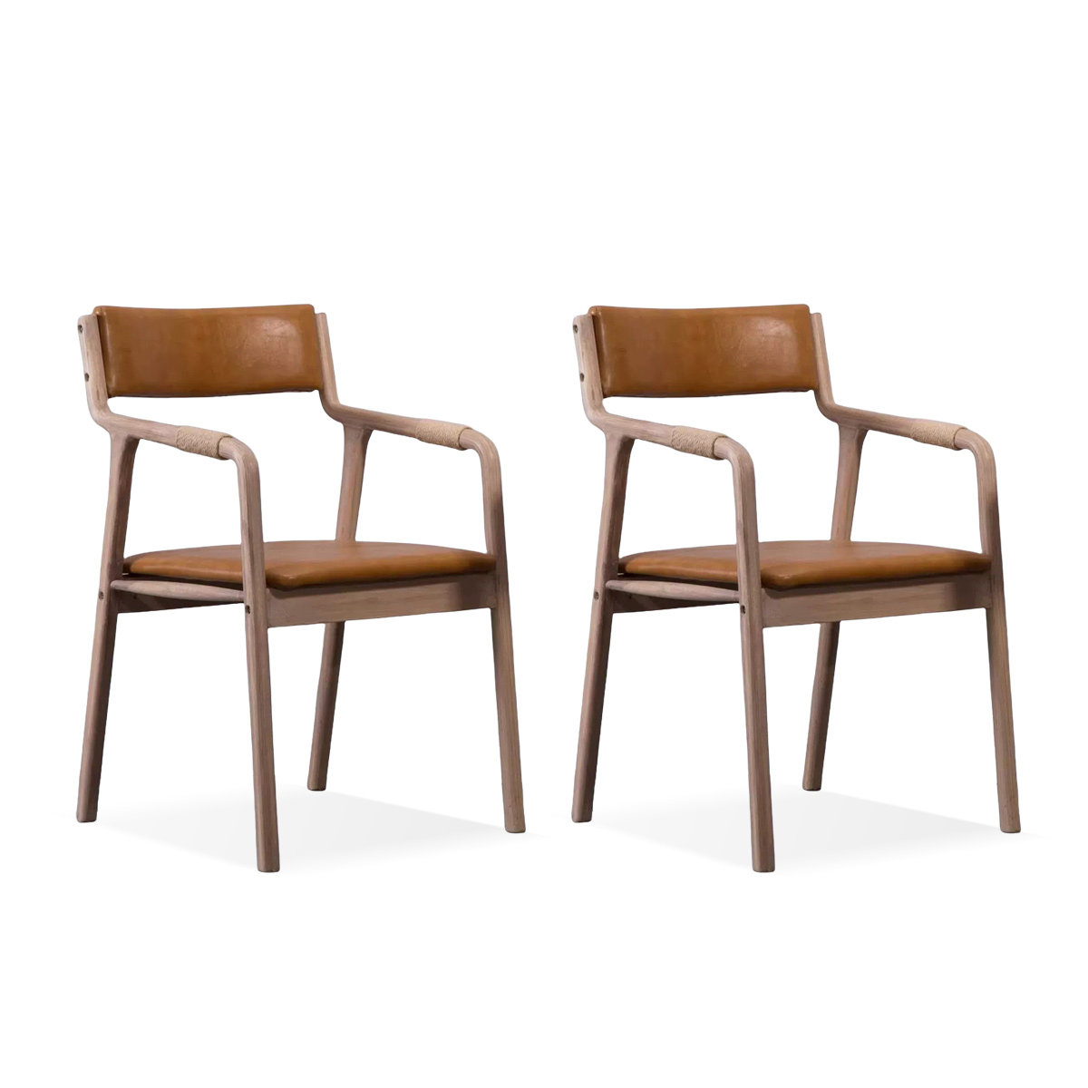 Corrigan Studio® 20.08" Solid back arm Chair(Set of 2) | Wayfair