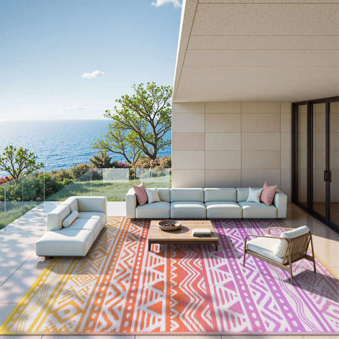 George Oliver Botho Outdoor Rug Patio Waterproof Reversible Camping ...