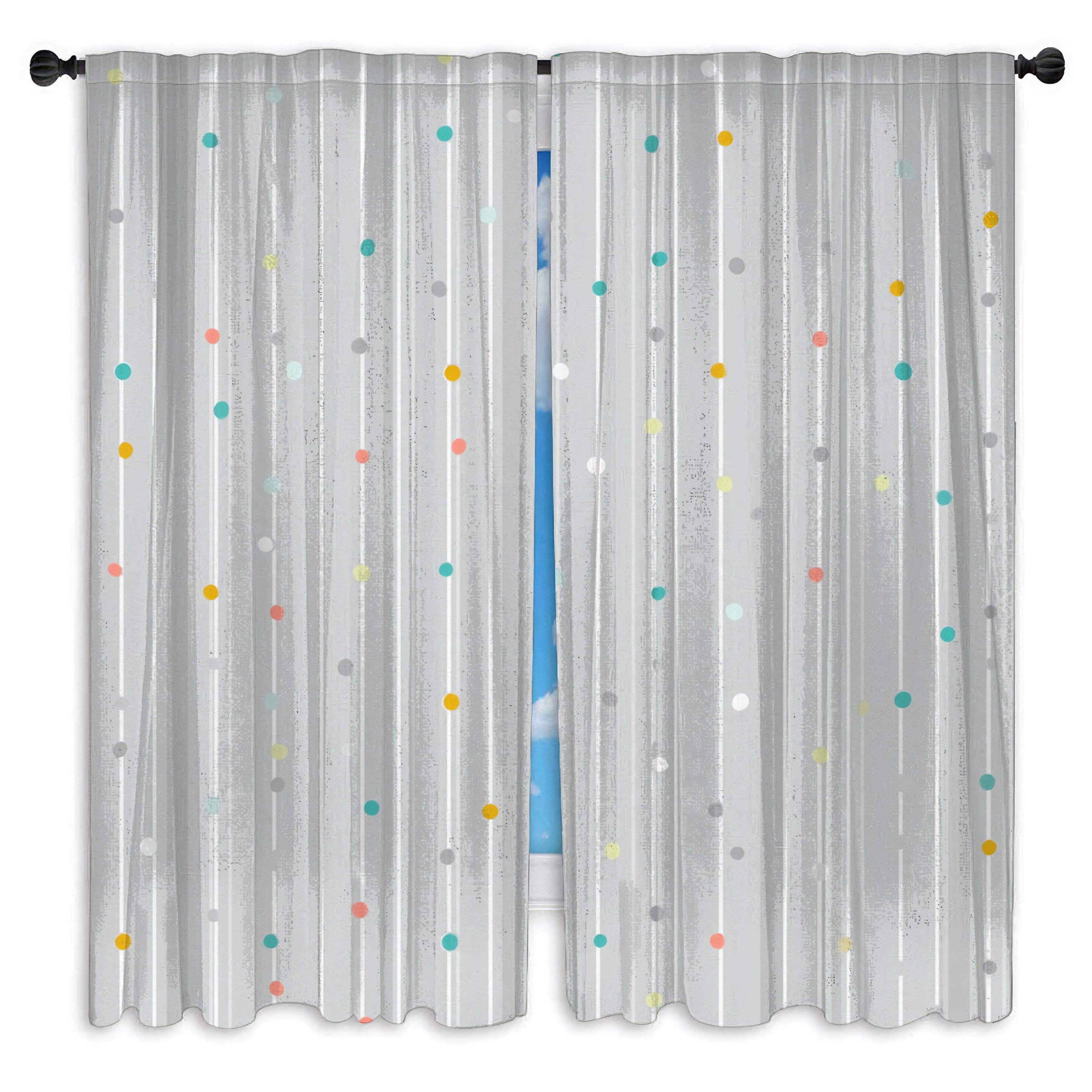 East Urban Home Polka Dots Window Curtains Pattern Sheer & Room ...
