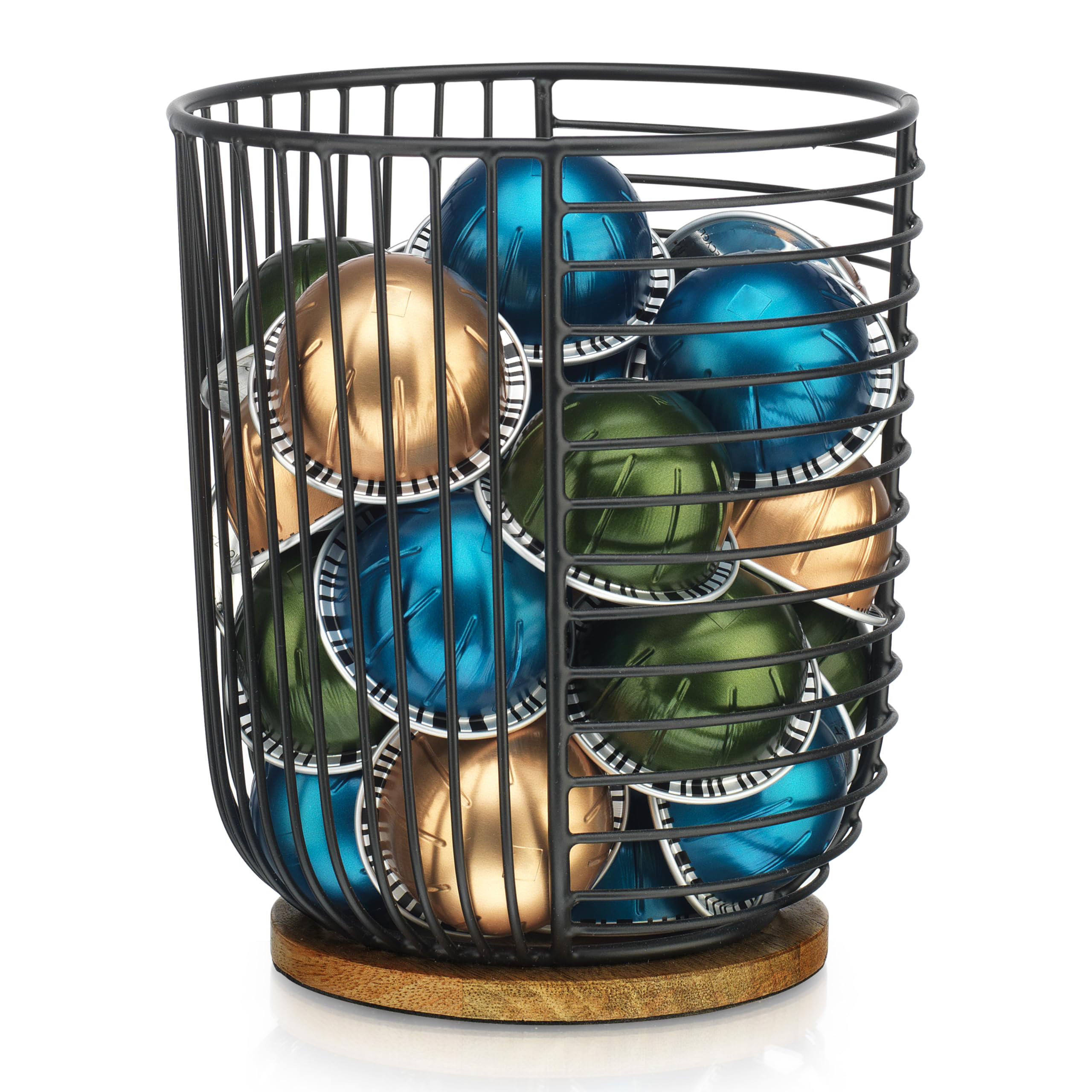 YIXIAOSHANGMAO Countertop Coffee Capsule Storage Box, Wooden Base | Wayfair