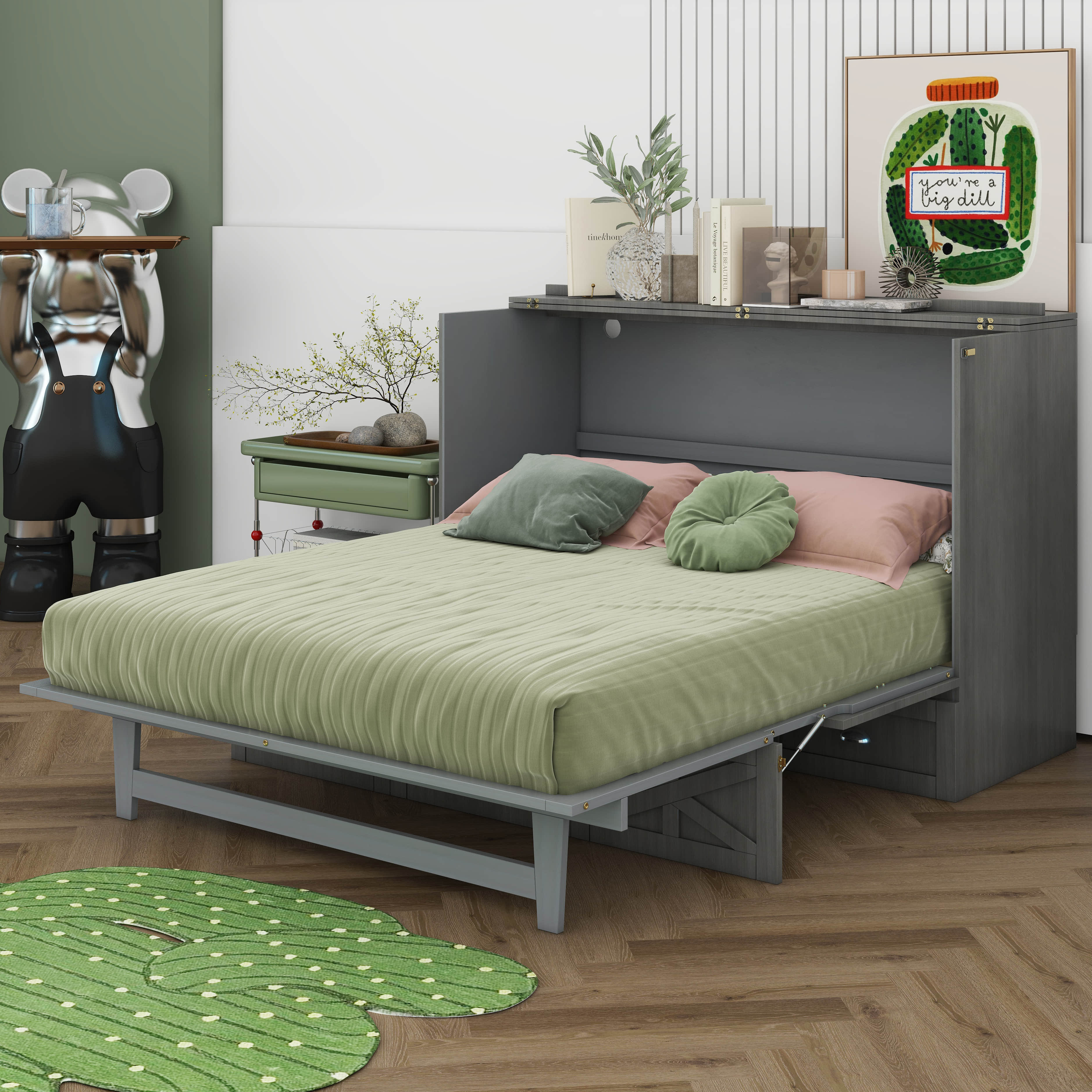 Red Barrel Studio® Murphy Bed With Large Drawers | Wayfair