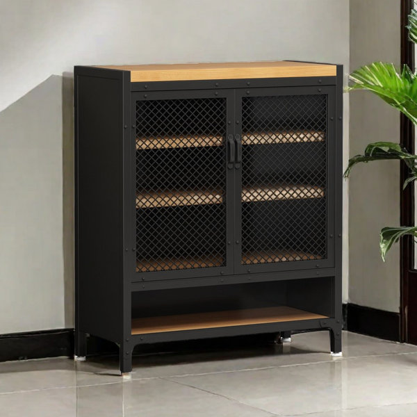 DICIXA Vintage Industrial Style Iron Shoe Cabinet Locker 12 Pair Shoe ...