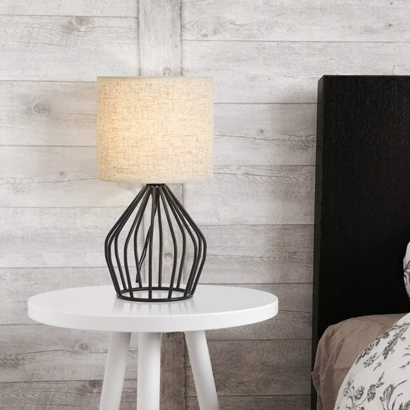 Ebern Designs Table Lamp, Minimalist Small Bedside Lamp, Hollow Bottom ...