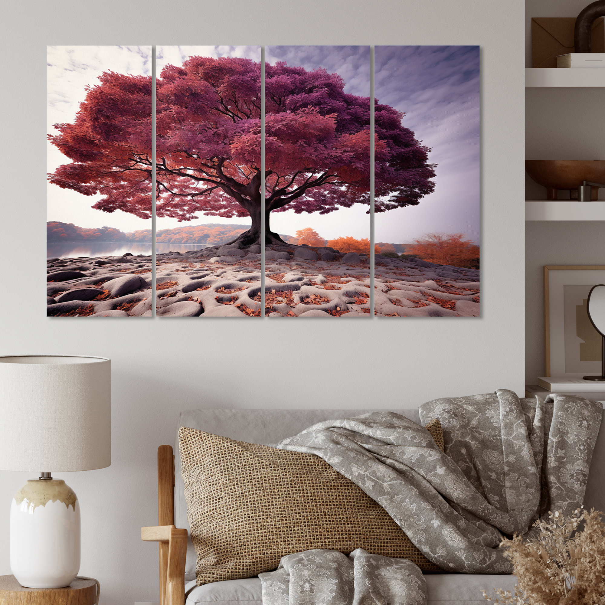 Ebern Designs Arbre mauve mauve, automne automnal III - impression sur ...